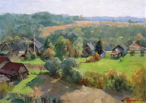 AUTUMN IN RUSSIAN PROVINCE. ARTIST AZAT GALIMOV (RUSSIA, 1958)