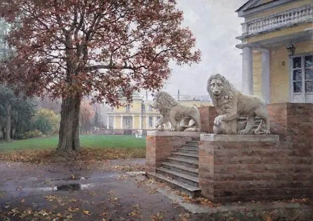 AUTUMN DI PROVINSI RUSIA. ARTIS AZAT GALIMOV (RUSIA, 1958)