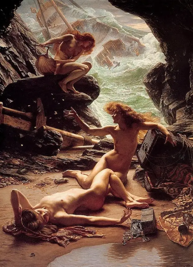 Kunstenaar Edward John Poynter (1836 - 1919). Bard van Engelse schilderkunst