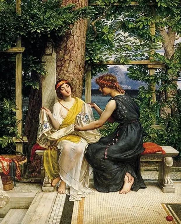 Ealaíontóir Edward John Poynter (1836 - 1919). Bard de phéintéireacht Bhéarla