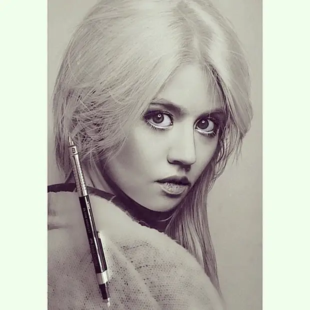 Retrato de Allison Harvard Ruslan Mustapaev, dibujo, artista