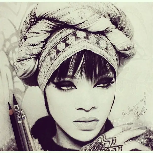 Rihanna Ruslan Mustapaev, dibujo, artista