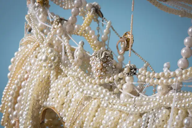 Ships made from pearl necklaces pearls, ship