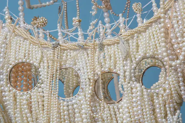 Ships made from pearl necklaces pearls, ship