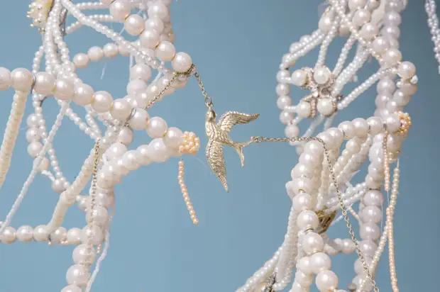 Ships made from pearl necklaces pearls, ship