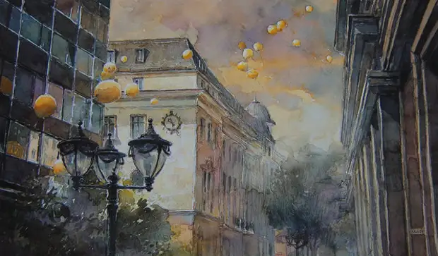 Ballons dans les peintures de Kalina Toneva