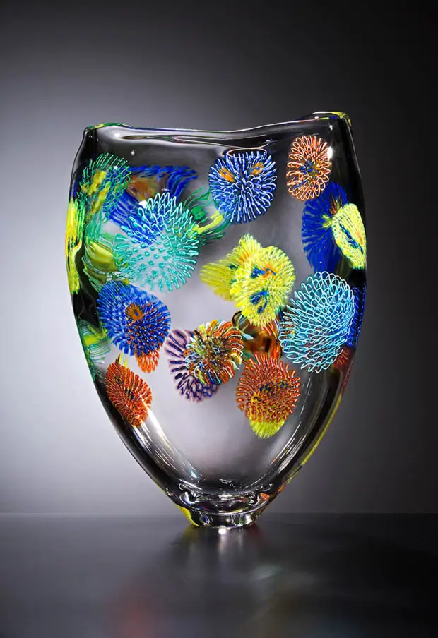 Mondes de verre de l'art de l'artiste italien, verre