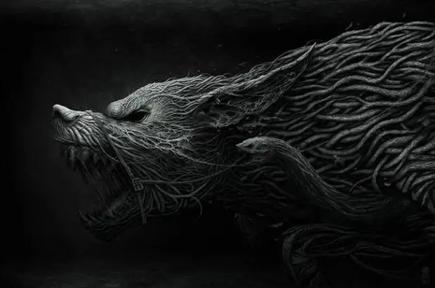 Dystre verdener af Anton Semenov -maleri, kunst