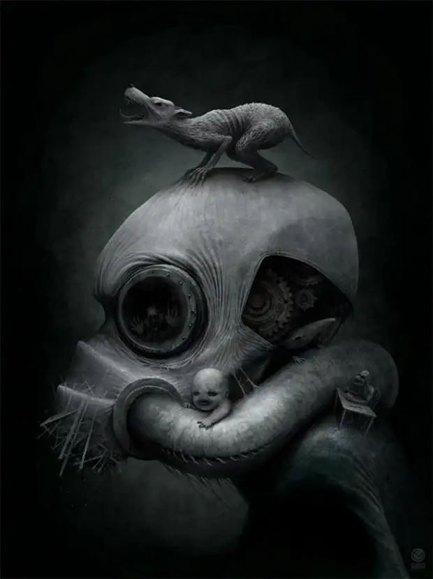 Dinjiet skuri tal-pittura ta ’Anton Semenov, arti