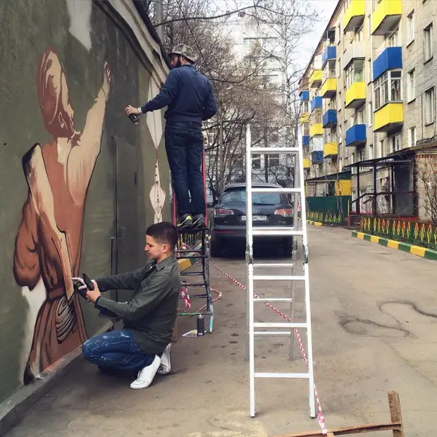 Graffiti na téma 9. května 9. května, druhé světové války, graffiti, den vítězství, historie