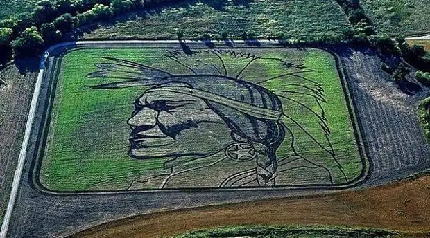 Jaðarteikningar eftir bandaríska listamanninn Stan Hurd Agropainting eftir Stan Hirst Earthworks, Staðreyndir