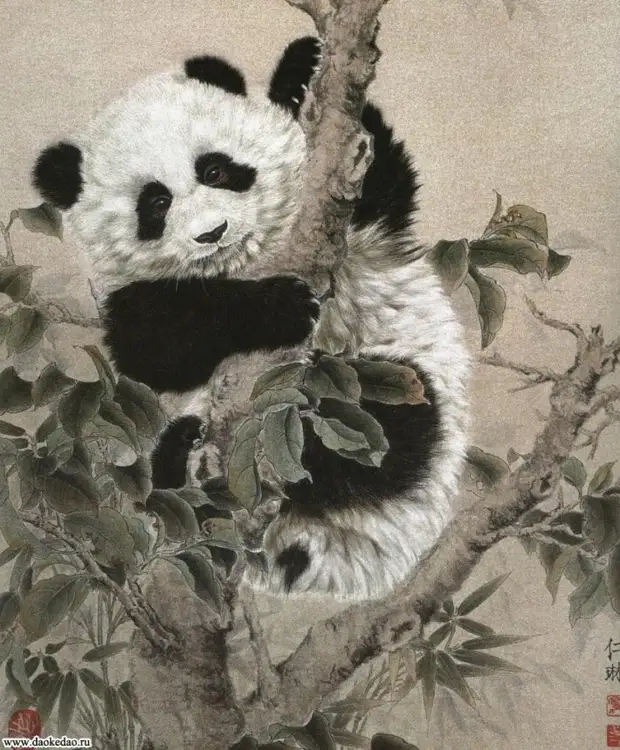 Animais en pinturas Gohua de Tang Jiang