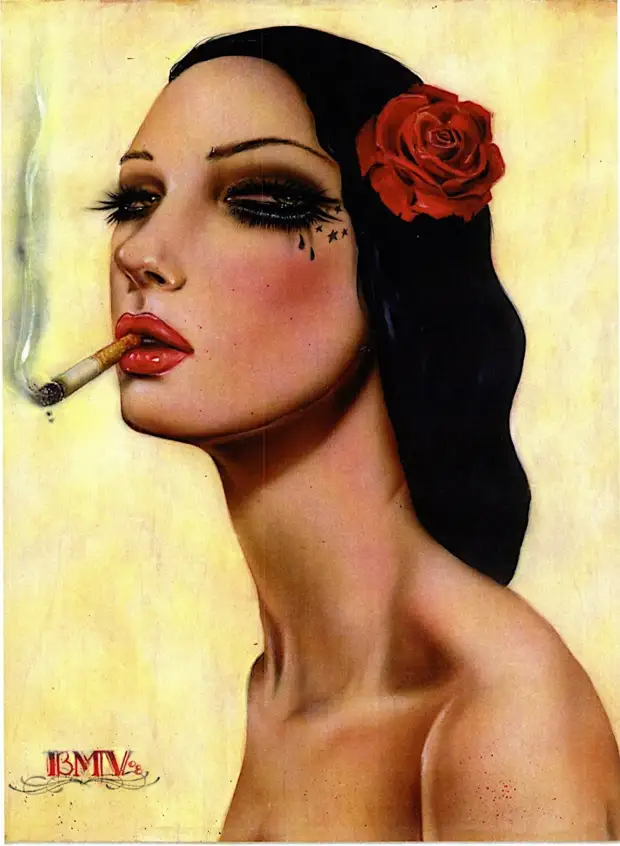 Inspiration in smoking women paintings, smoking, creativity