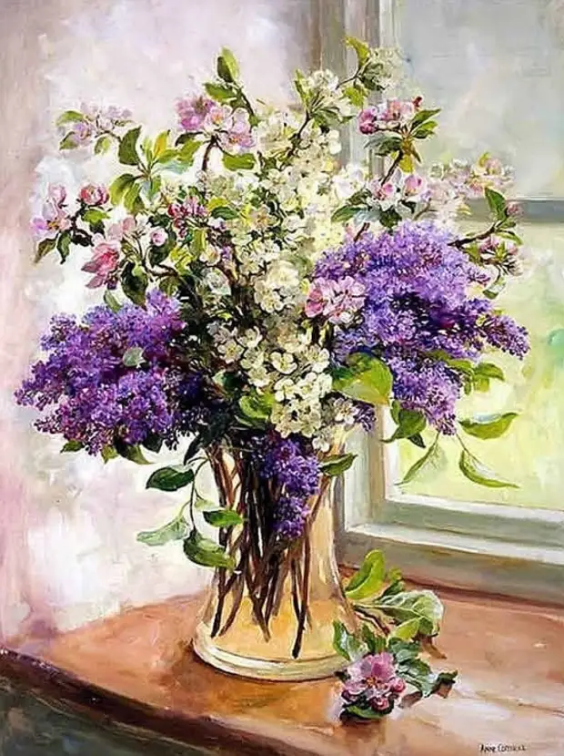 Artista Anne Cotterill (1933 - 2010). O máxico mundo das flores frescas