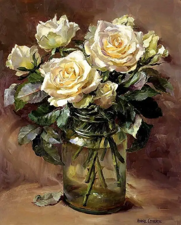 Künstlerin Anne Cotterill (1933 - 2010). Die magische Welt der frischen Blumen