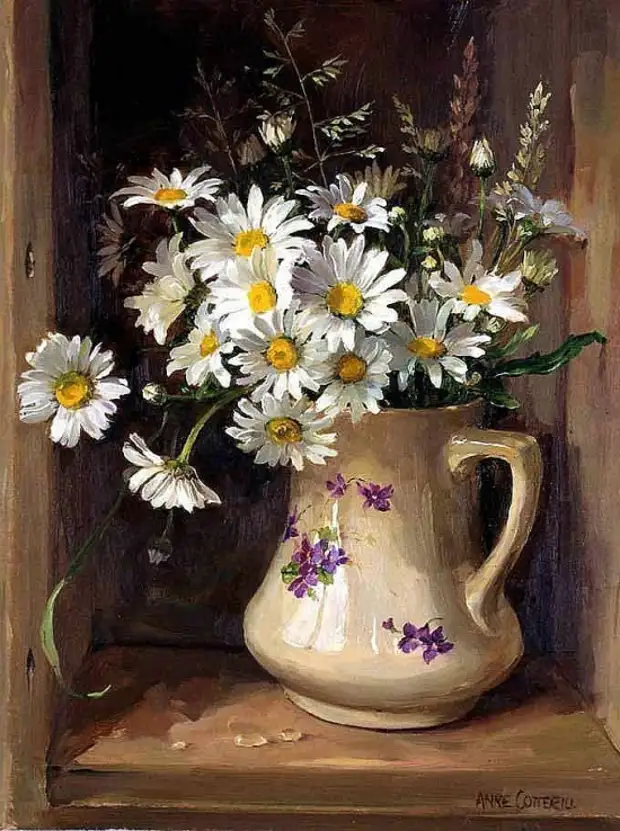 Artista Anne Cotterill (1933 - 2010). O máxico mundo das flores frescas