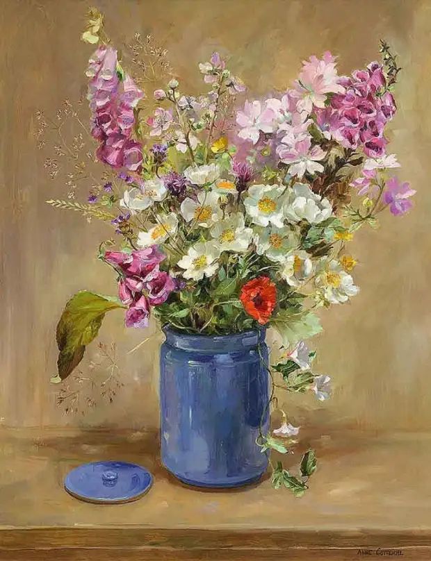 Künstlerin Anne Cotterill (1933 - 2010). Die magische Welt der frischen Blumen