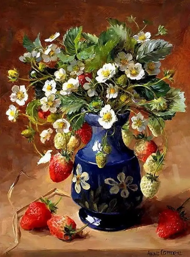 Künstlerin Anne Cotterill (1933 - 2010). Die magische Welt der frischen Blumen