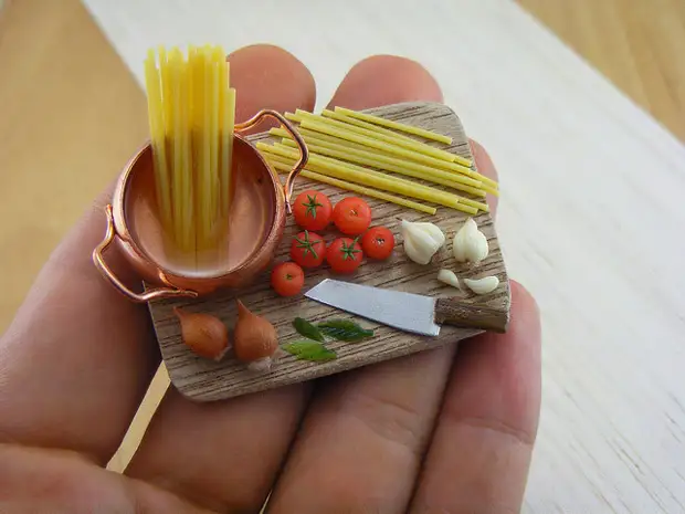 Colazione per Thumbelina mini, cibo, scultura