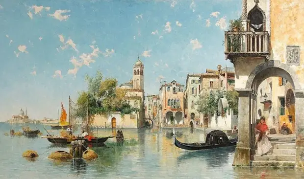 Rassom Xuan Gimenez va Martin (1855-1901). Sevimli ayol uchun serenada