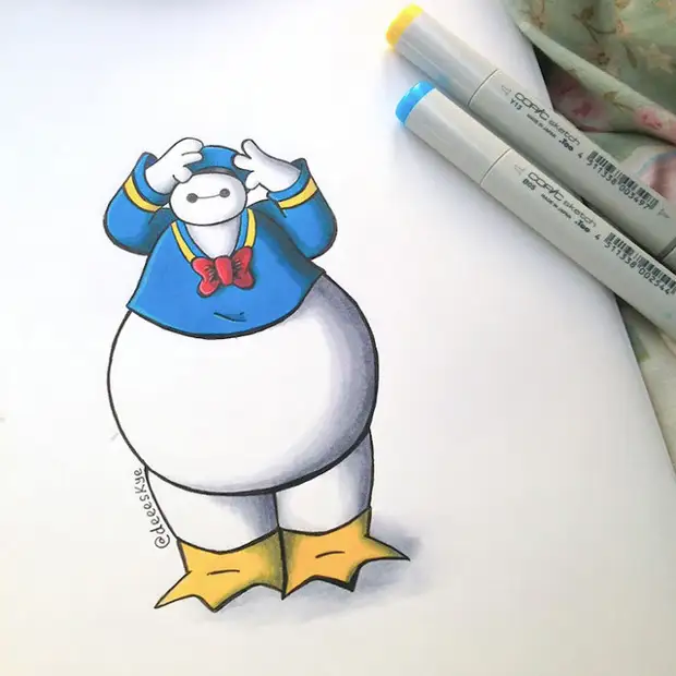 Baymax - Donald Duck. Baymax, awọn aworan, robot