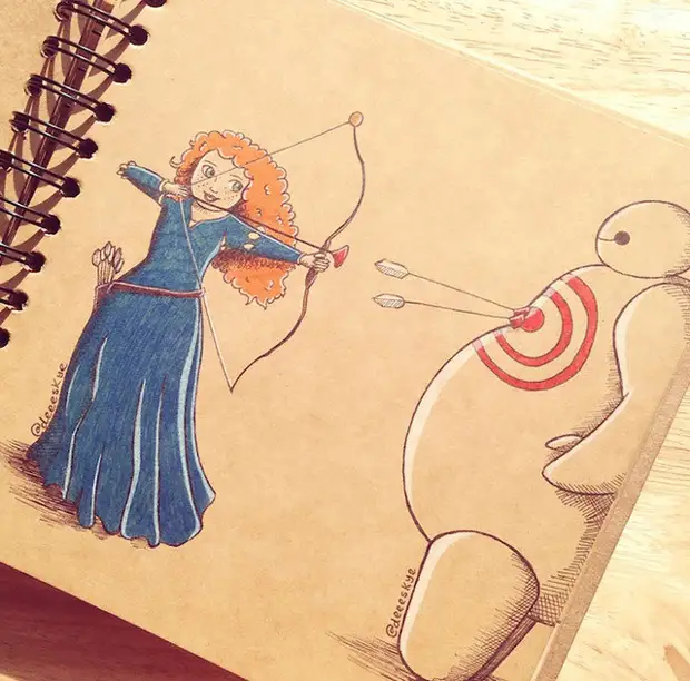 Merida און Baymax. בייַמאַקס, בילדער, ראָבאָט