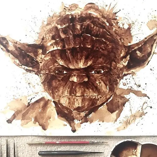 Yoda coffee, drawings