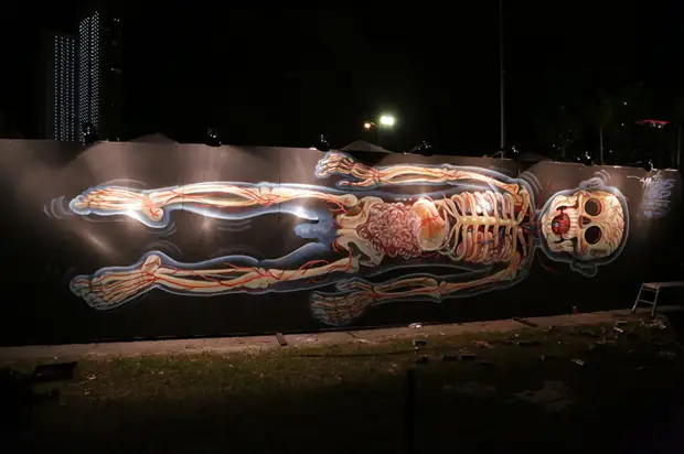 Strata arto de Nychos Nychos, grafitio