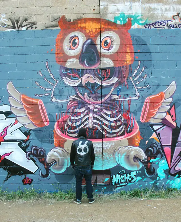 Street art par Nychos Nychos, graffiti