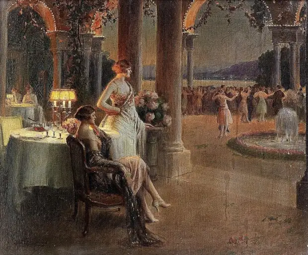 Kunstner Delphin Enjolras (1857 - 1945). Det var en skøn sommeraften