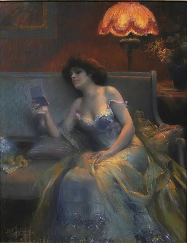 Kunstner Delphin Enjolras (1857 - 1945). Det var en fantastisk sommerkveld