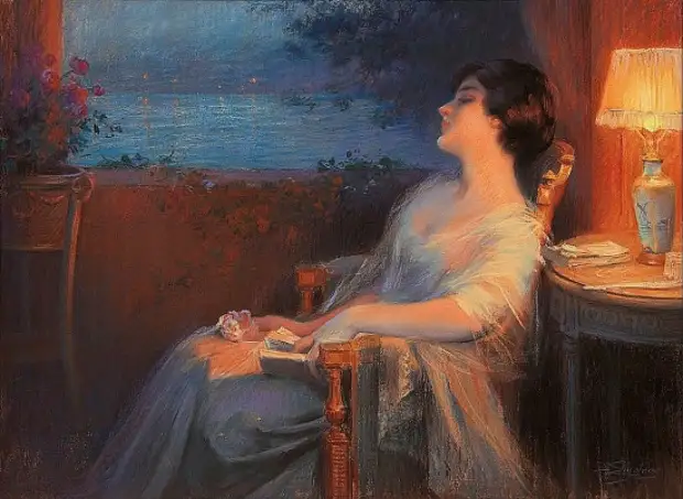 Artista Delphin Enjolras (1857 - 1945). Foi uma noite de verão maravilhosa