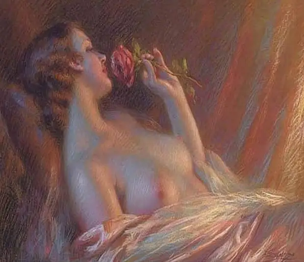 Kunstner Delphin Enjolras (1857 - 1945). Det var en fantastisk sommerkveld