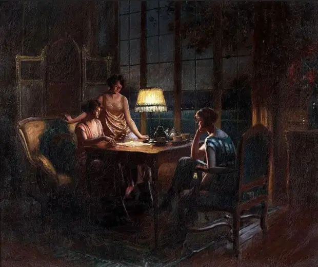 Artista Delphin Enjolras (1857 - 1945). Foi uma noite de verão maravilhosa