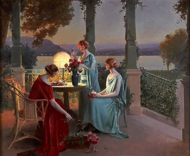 Kunstner Delphin Enjolras (1857 - 1945). Det var en skøn sommeraften