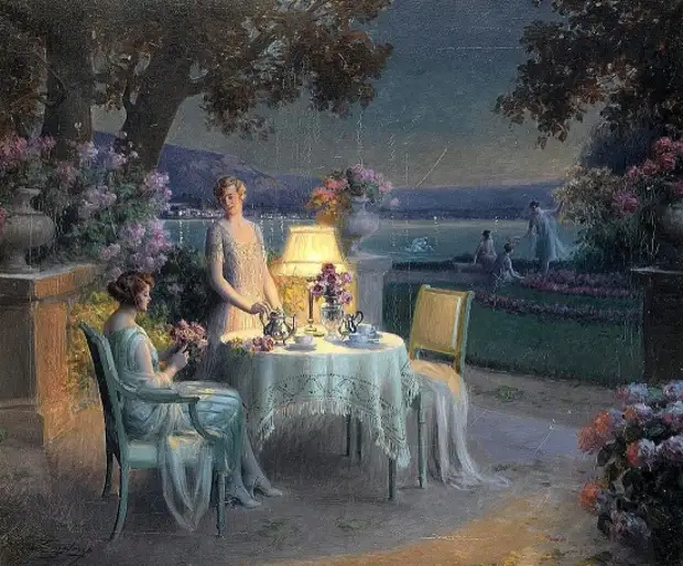 Artist Delphin Enjolras (1857 - 1945). Kienet lejla sabiħa tas-sajf