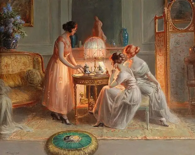 Kunstner Delphin Enjolras (1857 - 1945). Det var en fantastisk sommerkveld