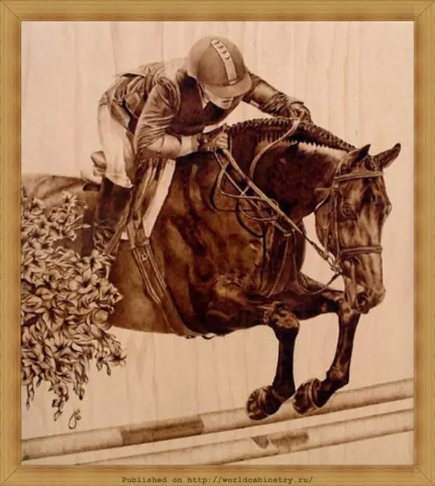 Yangın çizimleri. Julie Bender ateş pyrography çizimi