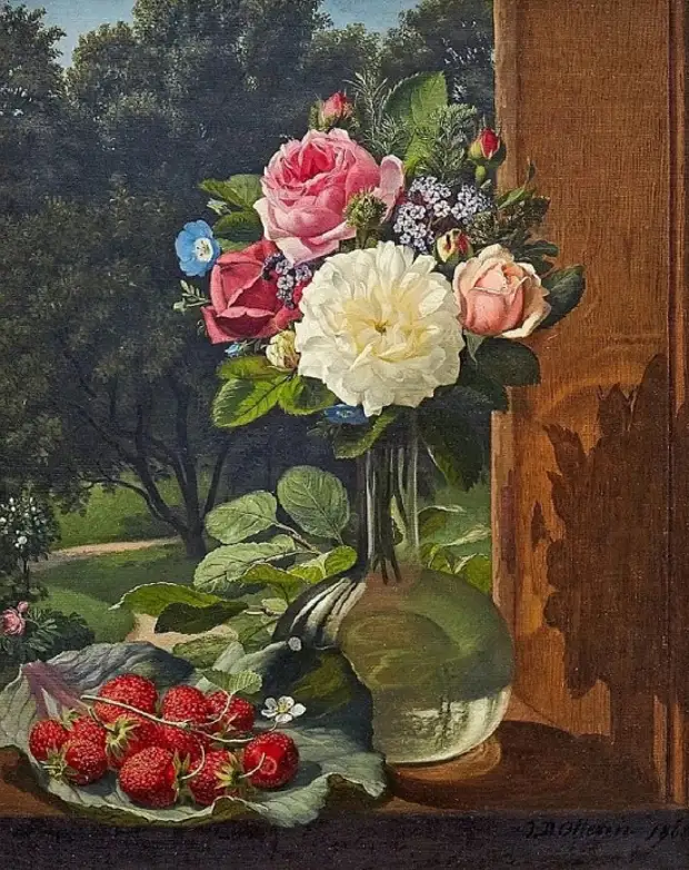 Künstler Otto Diderich Ottesen (1816-1892). Lyrische Blumenporträts