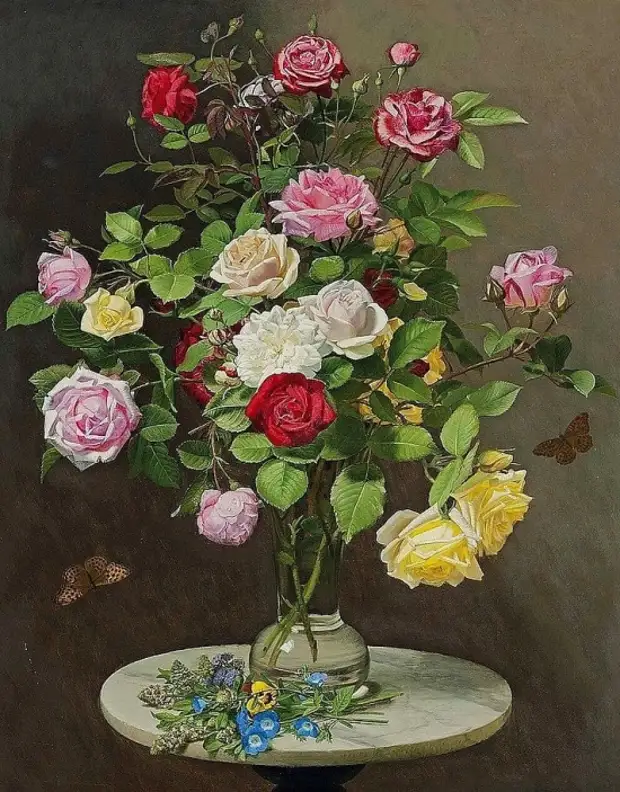 Künstler Otto Diderich Ottesen (1816-1892). Lyrische Blumenporträts