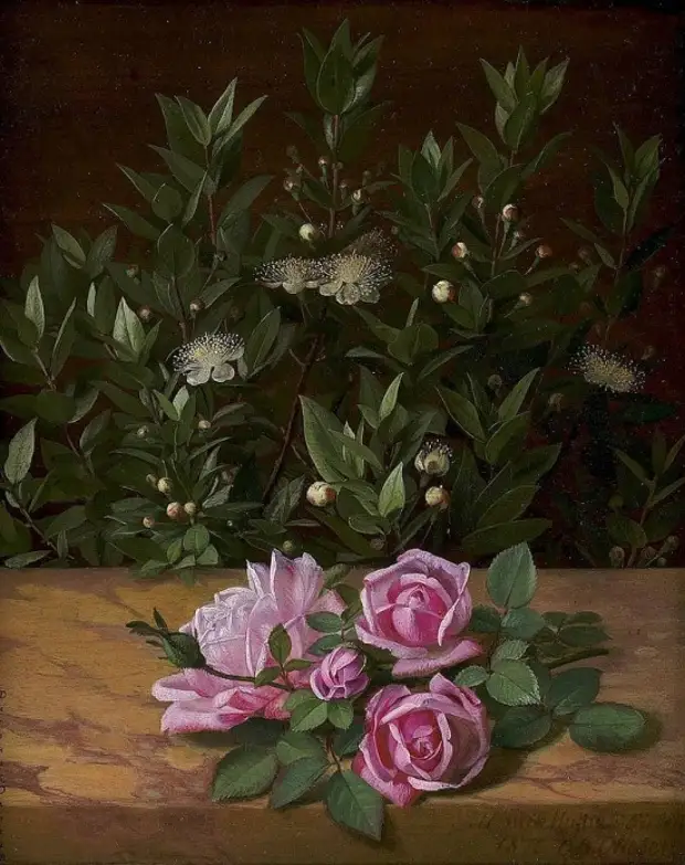 Künstler Otto Diderich Ottesen (1816-1892). Lyrische Blumenporträts