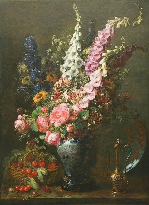 Artista Otto Diderich Ottesen (1816-1892). Retratos líricos de flores