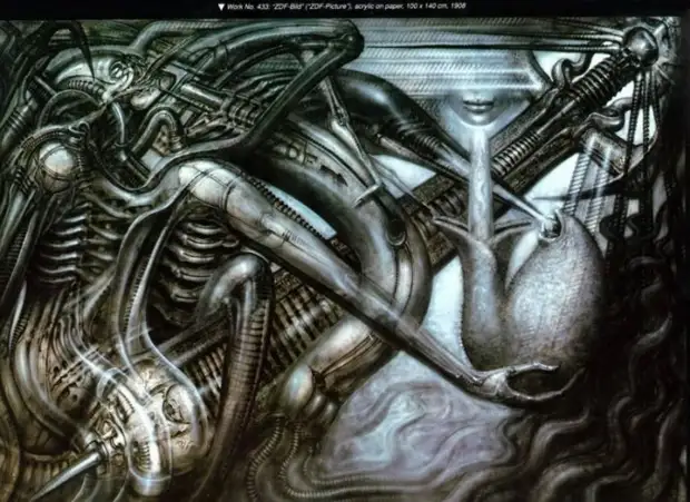 Giger Hans Rudolph. Svisa artisto Giger, longa afiŝo, foto, artisto, eksterterano