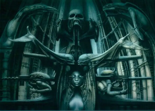 Giger Hans Rudolph. Schwäizer Kënschtler Giger, laange Post, Foto, Kënschtler, Alien