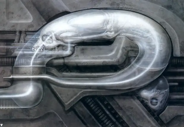 Giger Hans Rudolph. Sveitsisk kunstner Giger, langt innlegg, foto, kunstner, romvesen