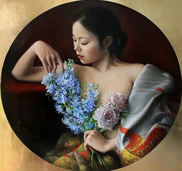 Artist Pieter Wagemans. Roses na -amasị m