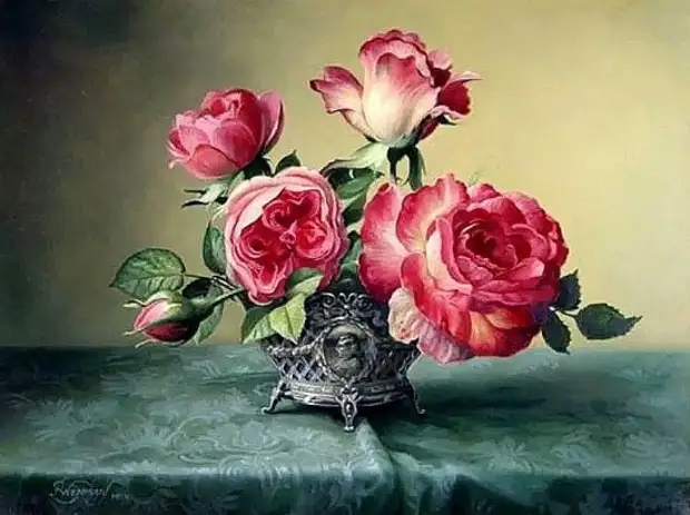 Artist Pieter Wagemans. Roses na -amasị m