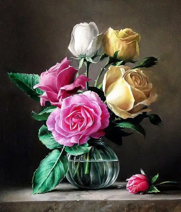 Artist Pieter Wagemans. Roses na -amasị m