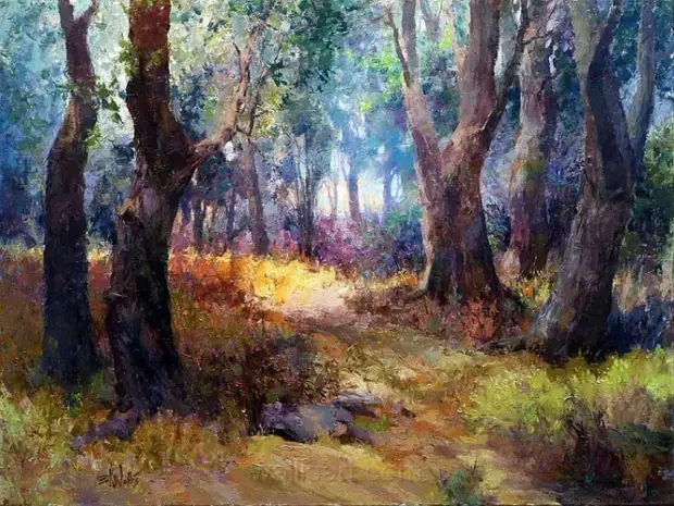 Amerikaanse impressionistische kunstenaar Eric Wallis