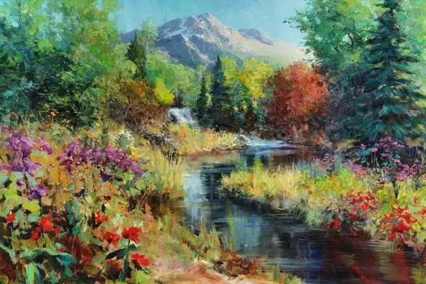 L'artista impressionista americano Eric Wallis